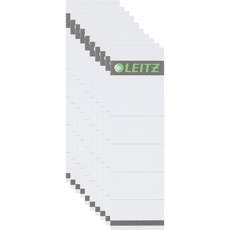 LEITZ Ordnerrücken Einsteckschild 57 x 190 mm Karton grau 10 Stück, 4,50